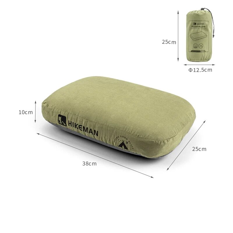 Подушка для кемпинга HIKEMAN 38x25 см, Зелёный
