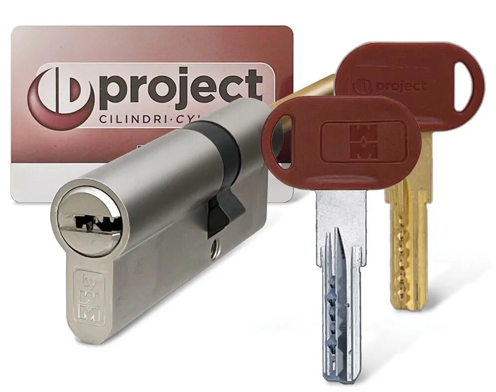 Цилиндр Mottura Project ключ-шток 62мм (размер 31х31Ш мм) - Никель (DPC1P3131 S3)