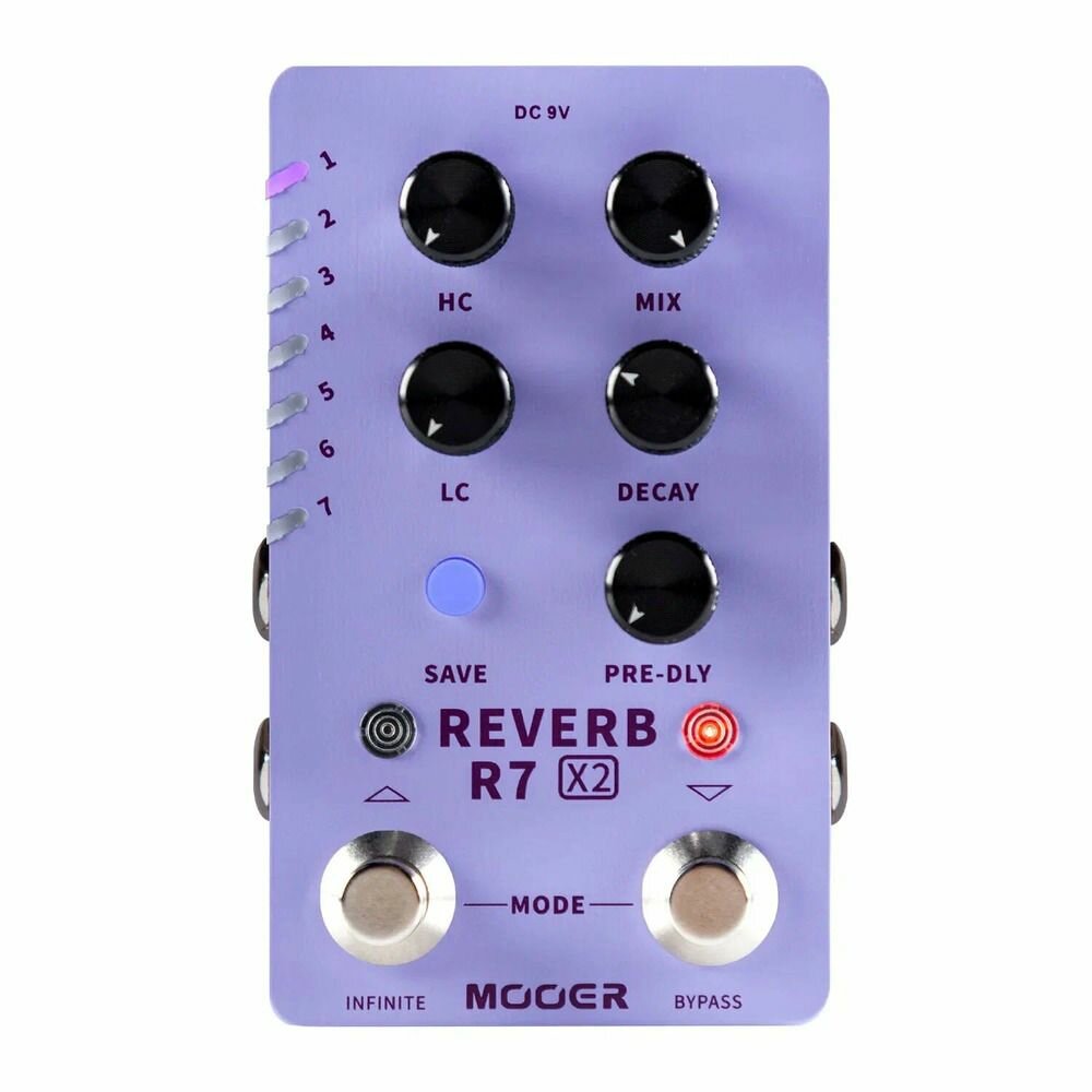 Mooer R7 Reverb X2 Электрогитара монолитный Стерео петлитель эффект задержки эффектор реверберации двойной гвоздь