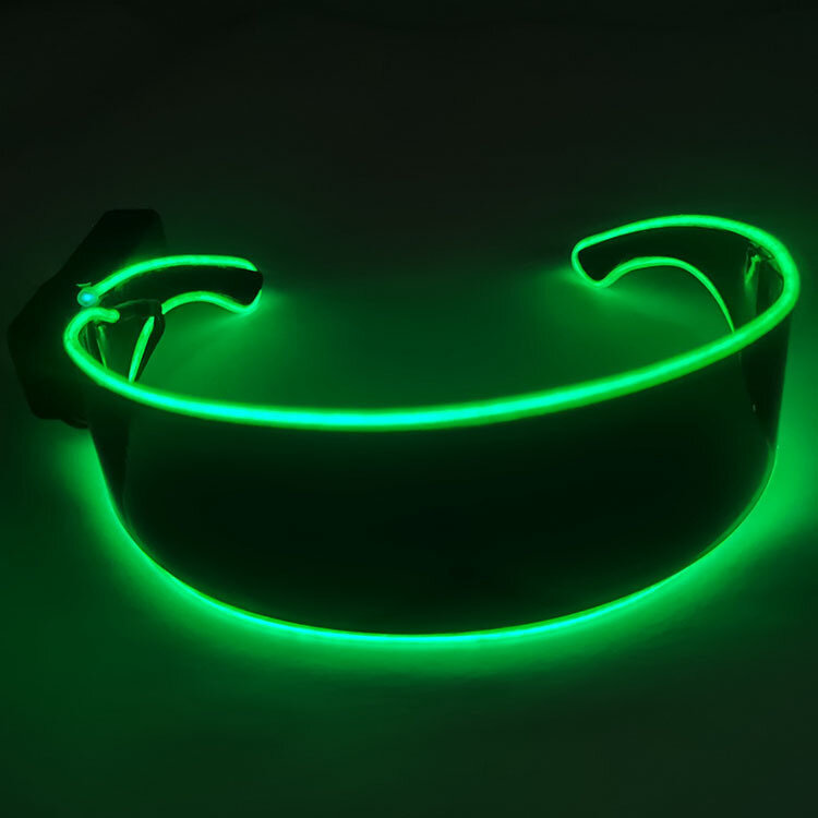 Диско-очки, светящиеся LED, киберпанк солнцезащитные очки, футуристические технологические очки для мужчин и женщин, трендовые и стильные для баров и ночных клубов