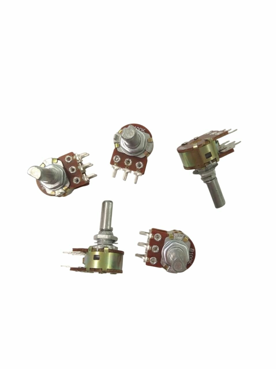 Переменный резистор B100K 100Ком (сдвоенный 16K2 F 2*100k) - 5 штук