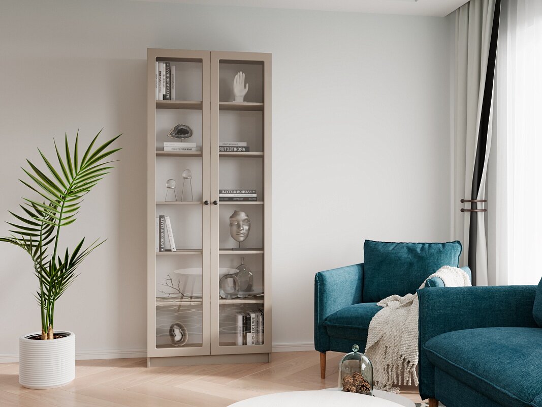 Стеллажи МебельЛэнд24 Билли Стольмин 20 Кашемир 80x30x203 бежевый для книг