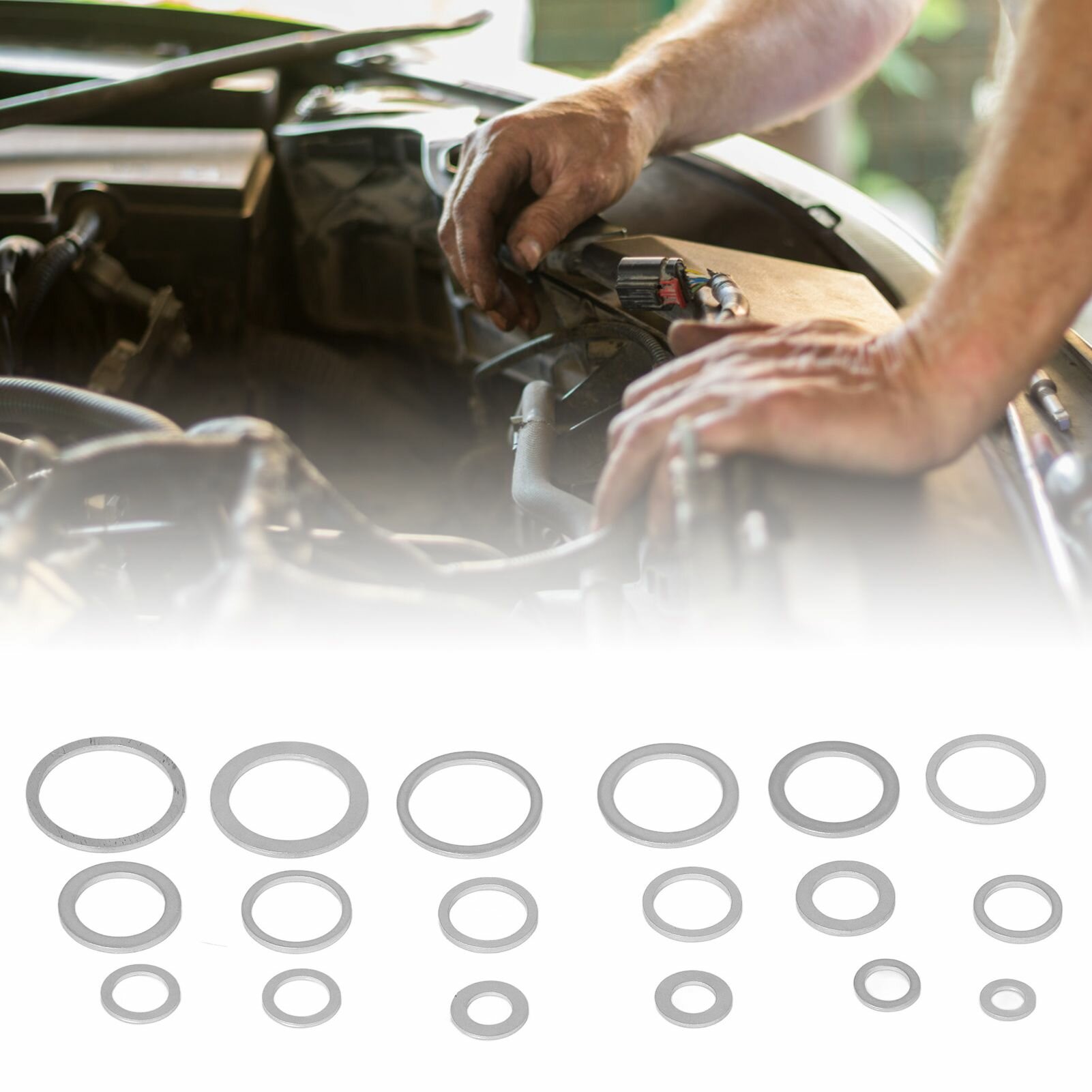 540 шт. комплект уплотнительных шайб, устойчивый к коррозии, уплотнительное кольцо, набор шайб из алюминиевого сплава для автомобилей