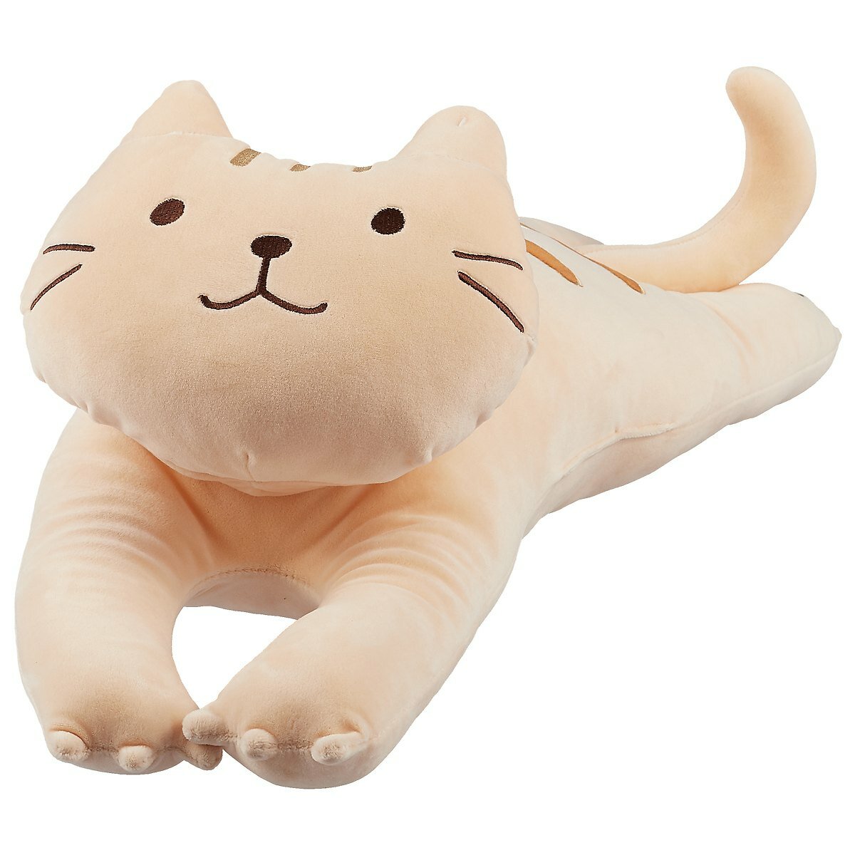 Мягкая игрушка Кот бежевый в полосочку на животе (60 см)
