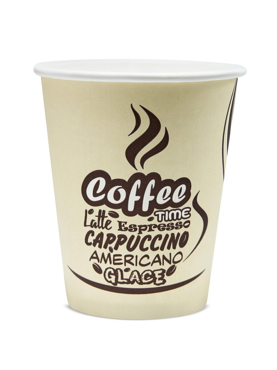 Стаканы одноразовые бумажные Капучино d 80 250 мл, туба: 50 шт.