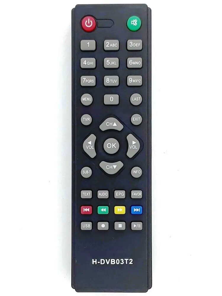 Пульт для Hyundai H-DVB03T2 (Rolsen RDB514, Mystery, D-color DC700, DC921, World vision T37, T57M, T57D)