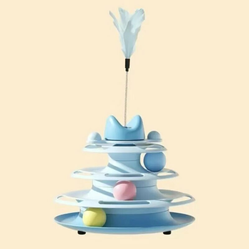 Пирамидка игра для кошки / Игрушки для животных башня, серый, пирамида для кошек