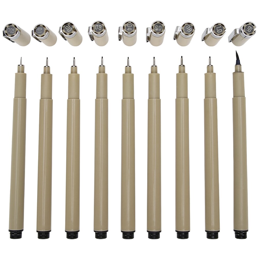 Набор ручек-линеров с водостойкими чернилами для рисования, нетоксичная дизайнерская игла-линера