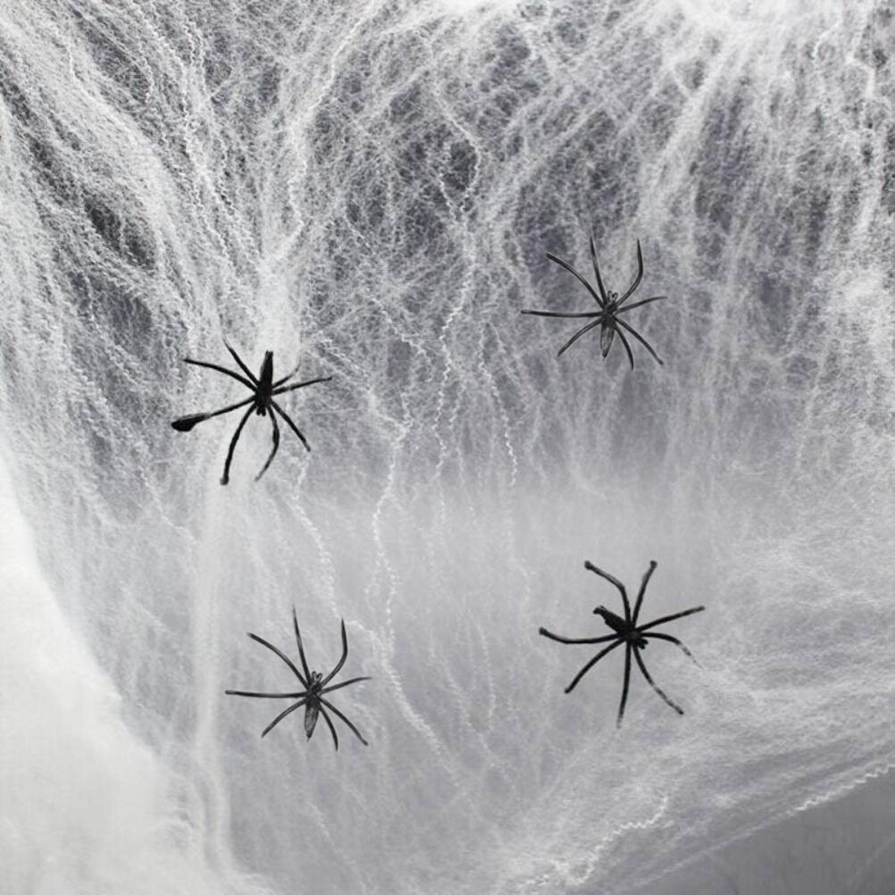 Светящаяся паутина на Хэллоуин из хлопка, светящаяся паутина, украшения для Хэллоуина, товары для вечеринки в доме с привидениями