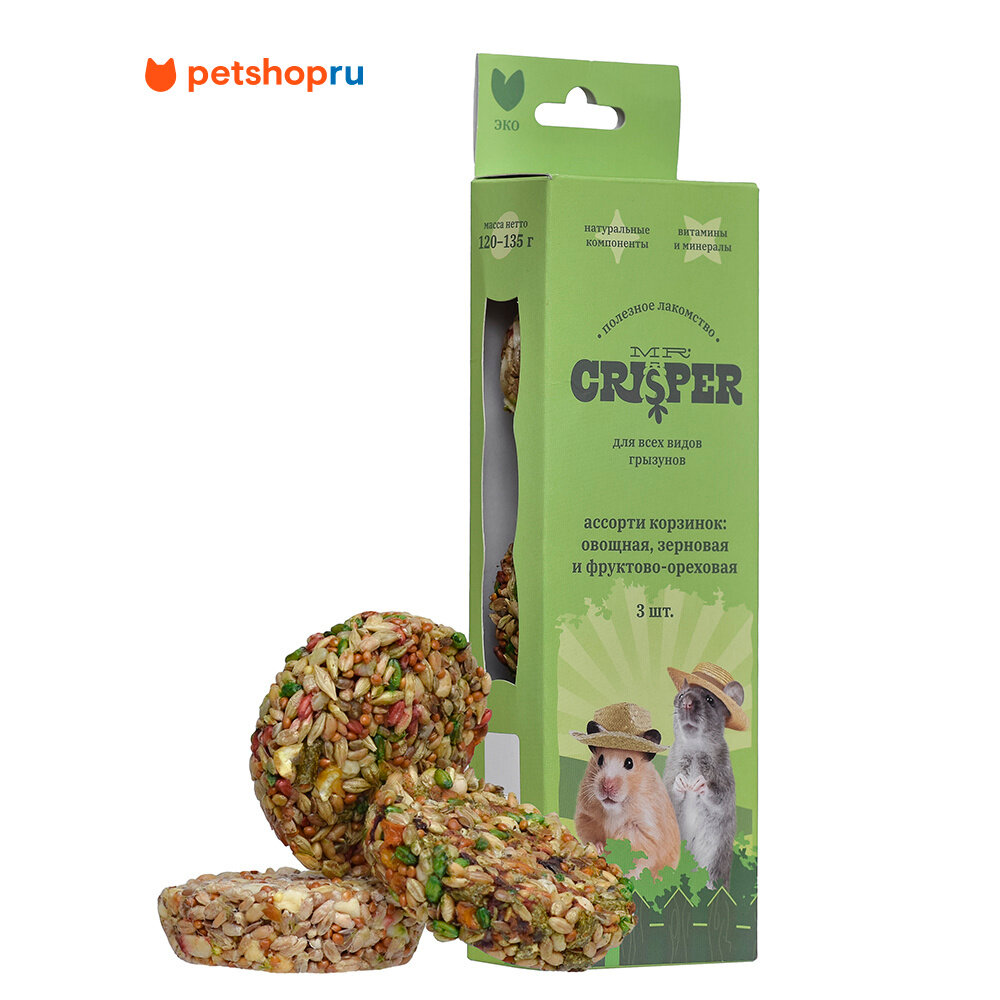 MR.Crisper Лакомство для грызунов, ассорти корзинок, 120 г