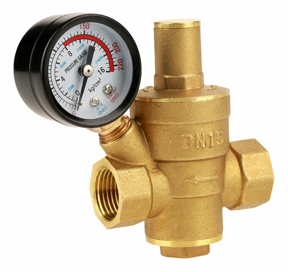 Регулятор давления воды, латунный, DN15, регулируемый, G-резьба