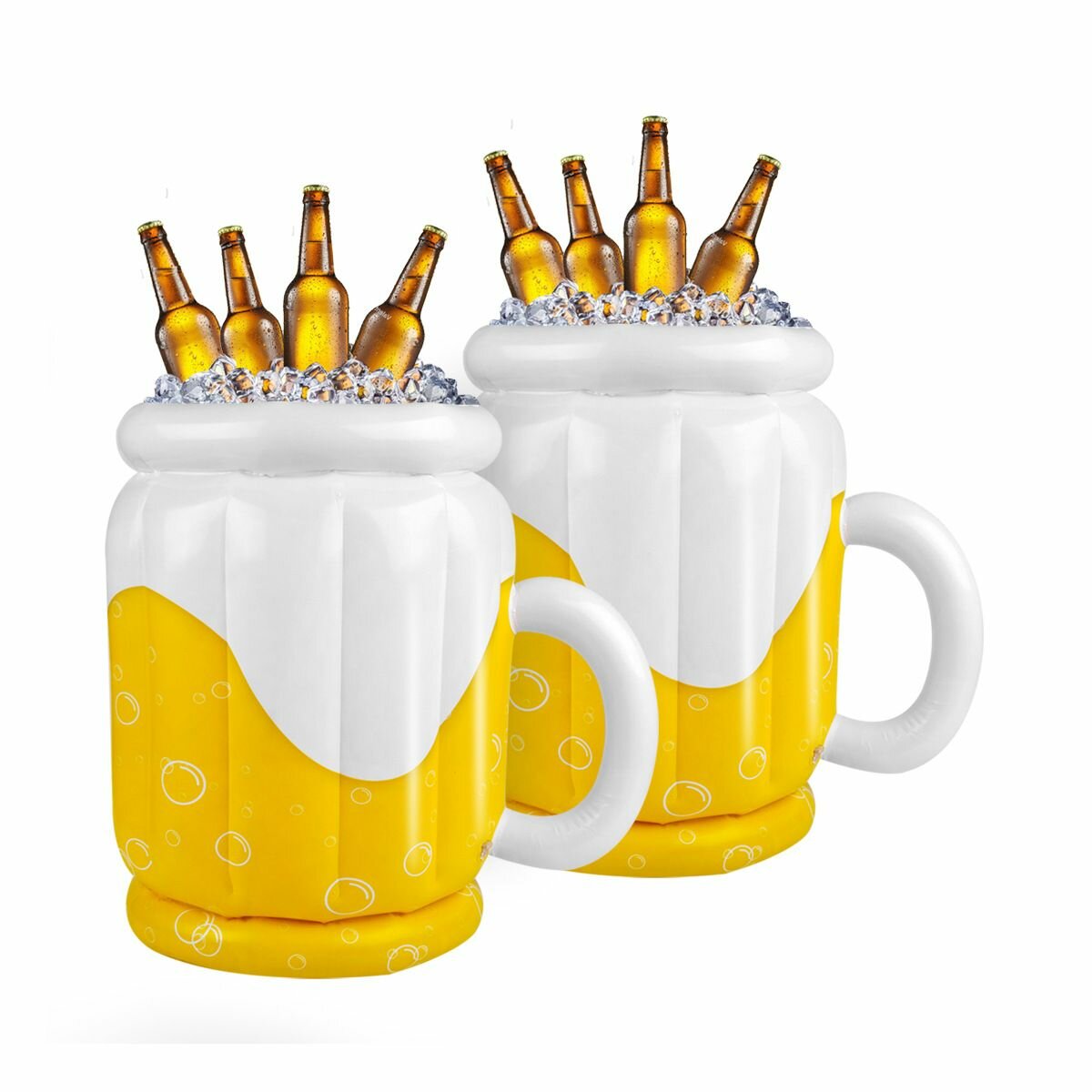 Охладитель для пива "Надувной", пластик, желтый, 45 см*45cm,