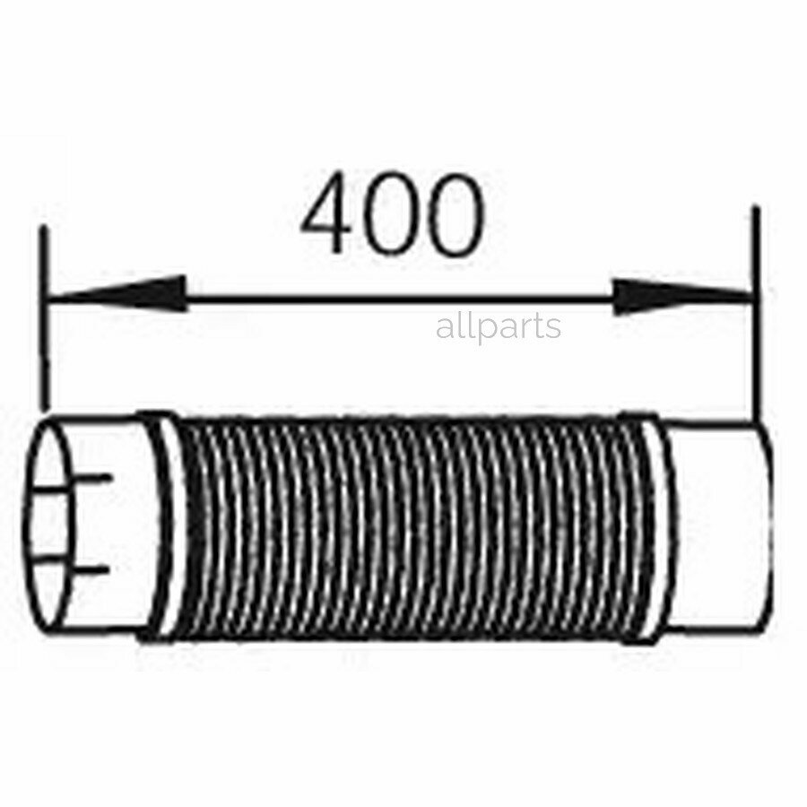 DINEX 48259 гофра глушителя с фланцами ! D=110, L=400\ MAN TGX, TGS