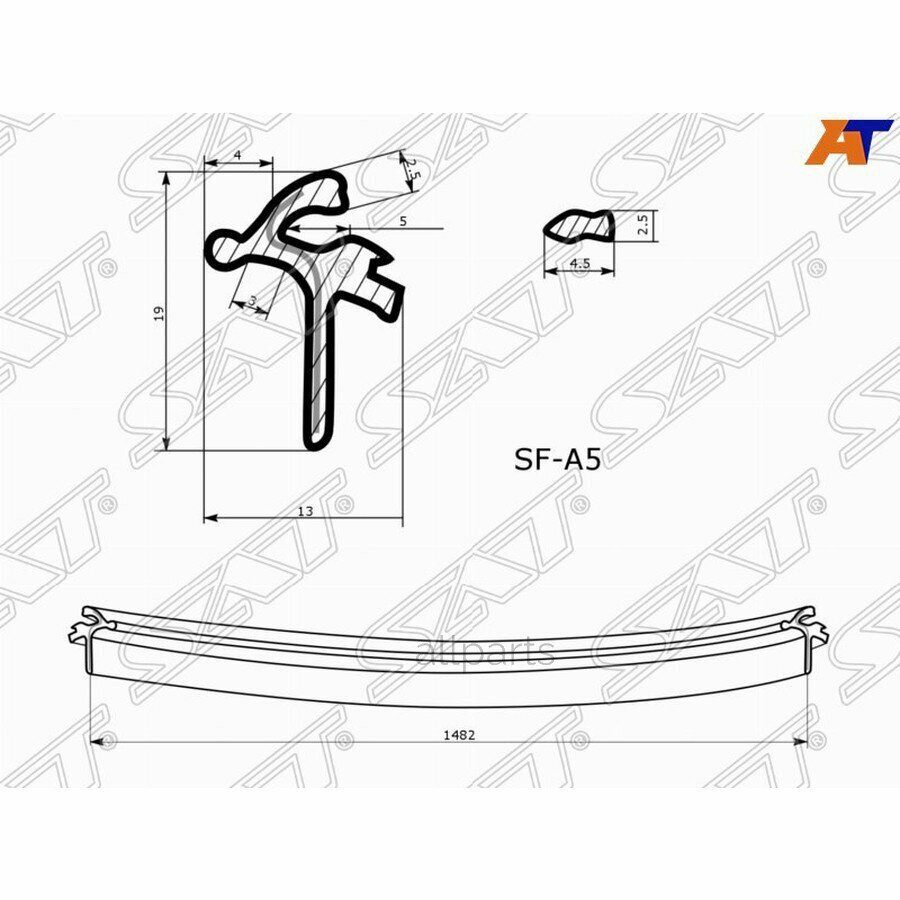 SAT SF-A5 Молдинг лобового стекла (Снизу) Audi A5 07-16