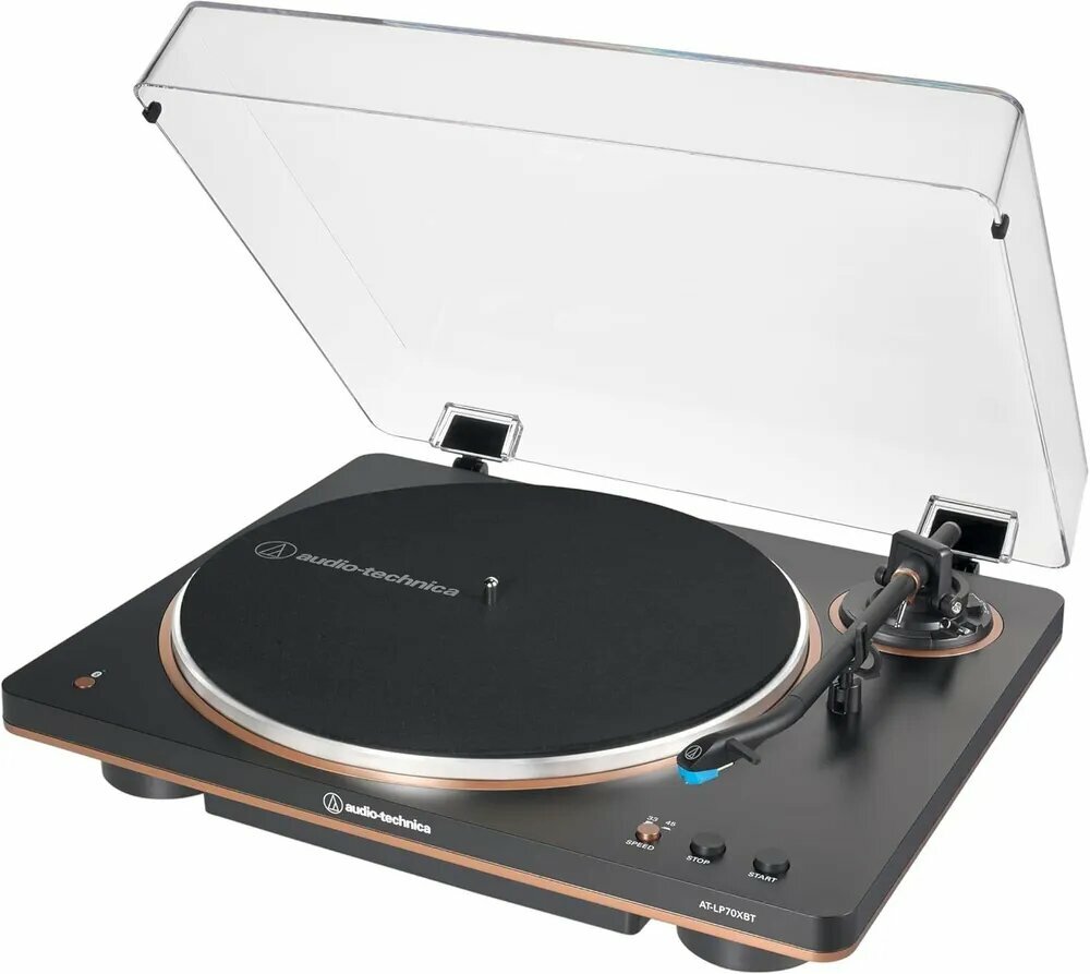 KNOW EASY-Виниловый проигрыватель Audio-Technica AT-LP70X, черный и золотой