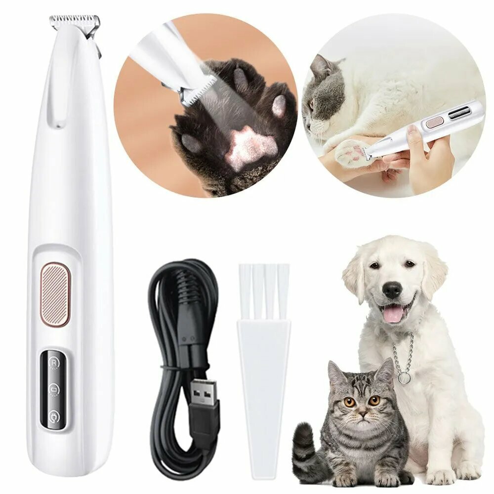 Триммер для собачьих лап со светодиодной подсветкой для стрижки волос для маленьких собак Кошек