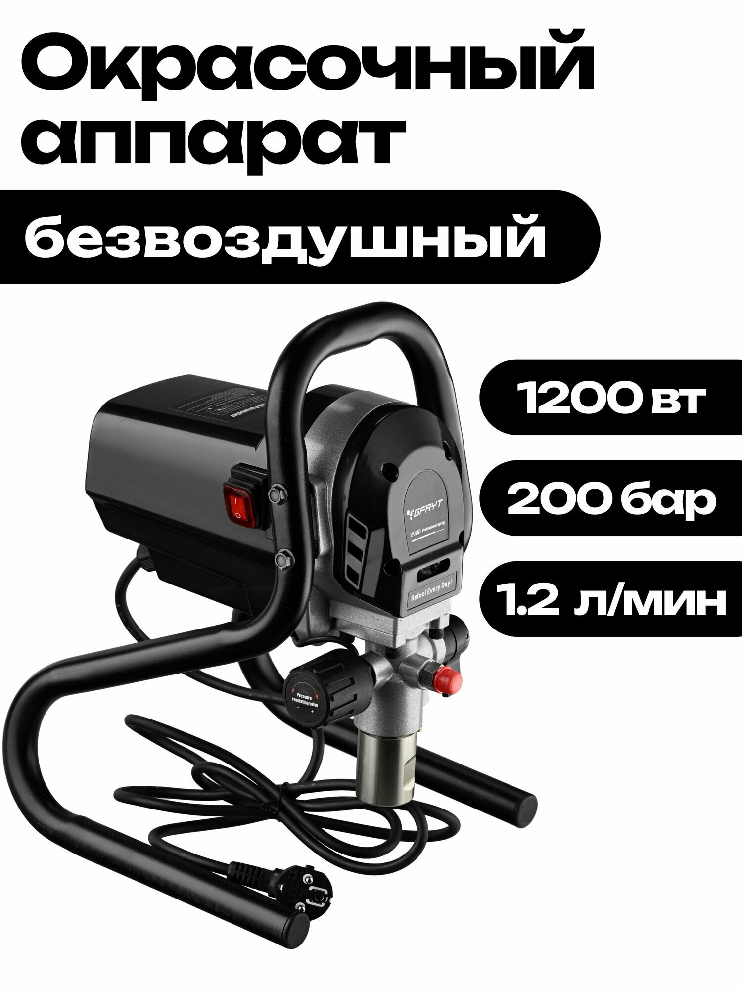 Окрасочный аппарат безвоздушный поршневой 1.2 л/м 1200Вт