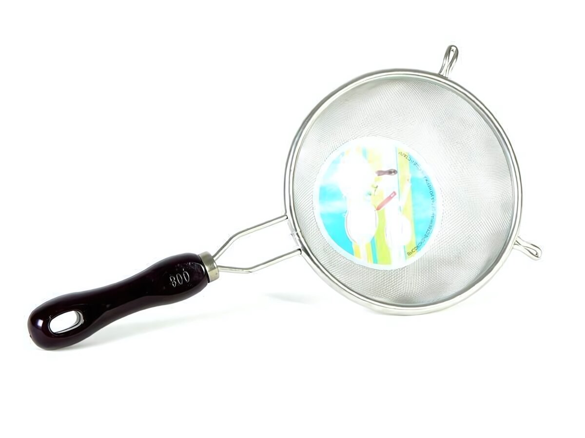 Сито кухонное 220 мм из нержавеющей стали с эргономичной ручкой, мелкая сетка