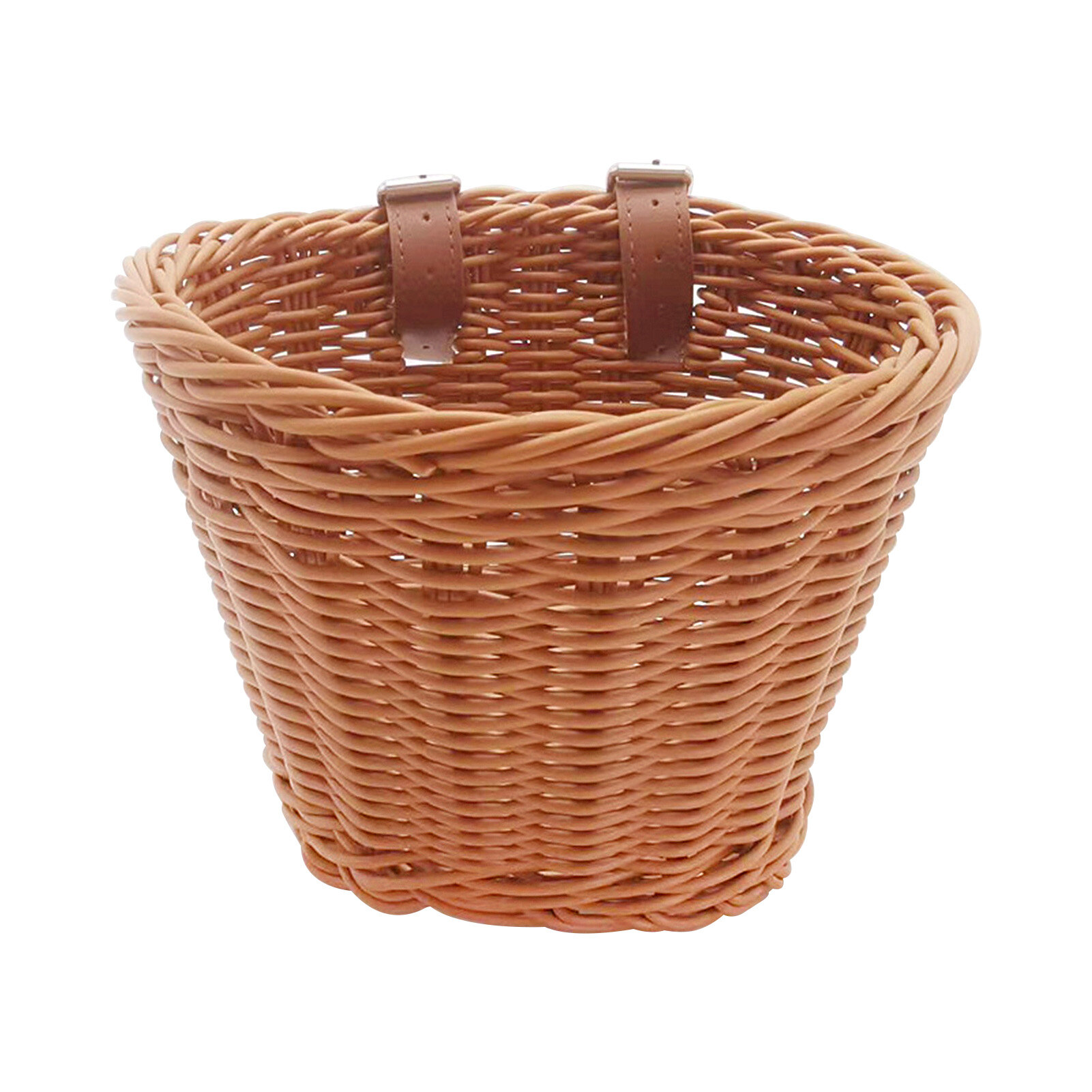 Детская велосипедная передняя корзина, подвесная, из полипропиленового ротанга, с регулируемыми ремнями.