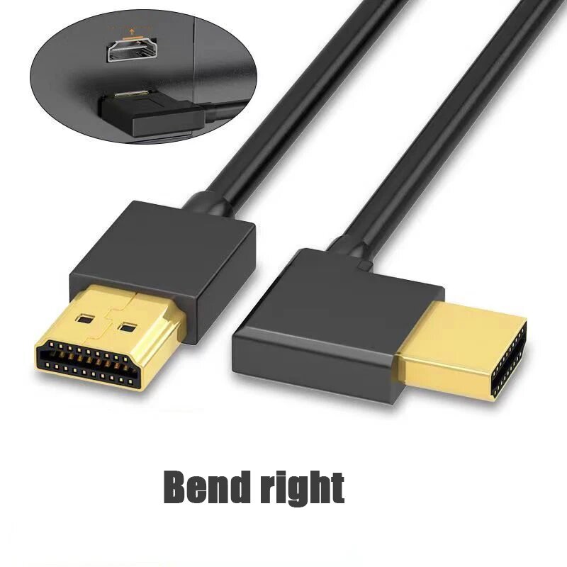 HDMI удлинительный кабель 90 градусов F F Bend right, 0.3m
