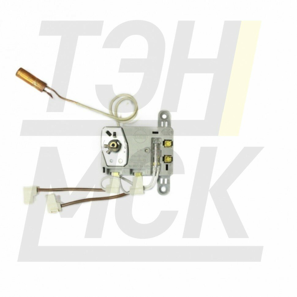 Термостат регулируемый защитный для водонагревателя Ariston 16А/10А до 76°С с термозащитой на 94°С капиллярный, с проводами, 341600