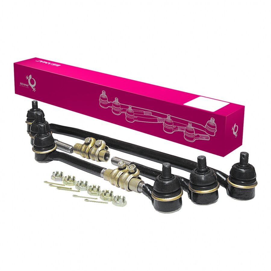 Трапеция рулевая ВАЗ 21214 белмаг с крепежом (с ГУРом, с 2009г, боковые тяги 2123, средняя тяга выгнутая) (артикул BM.0279)