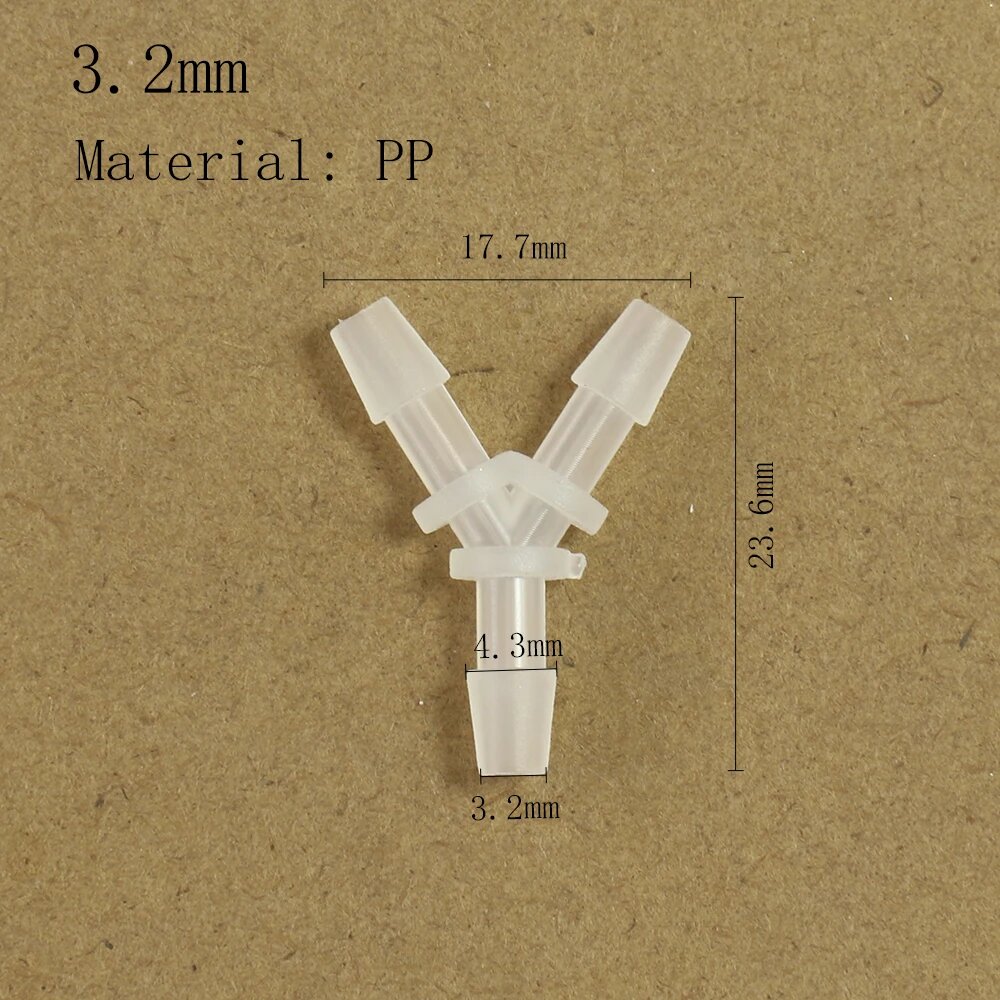 Трехходовой тройник для шланга 0,17~6,4 мм 3.2mm(1pcs)