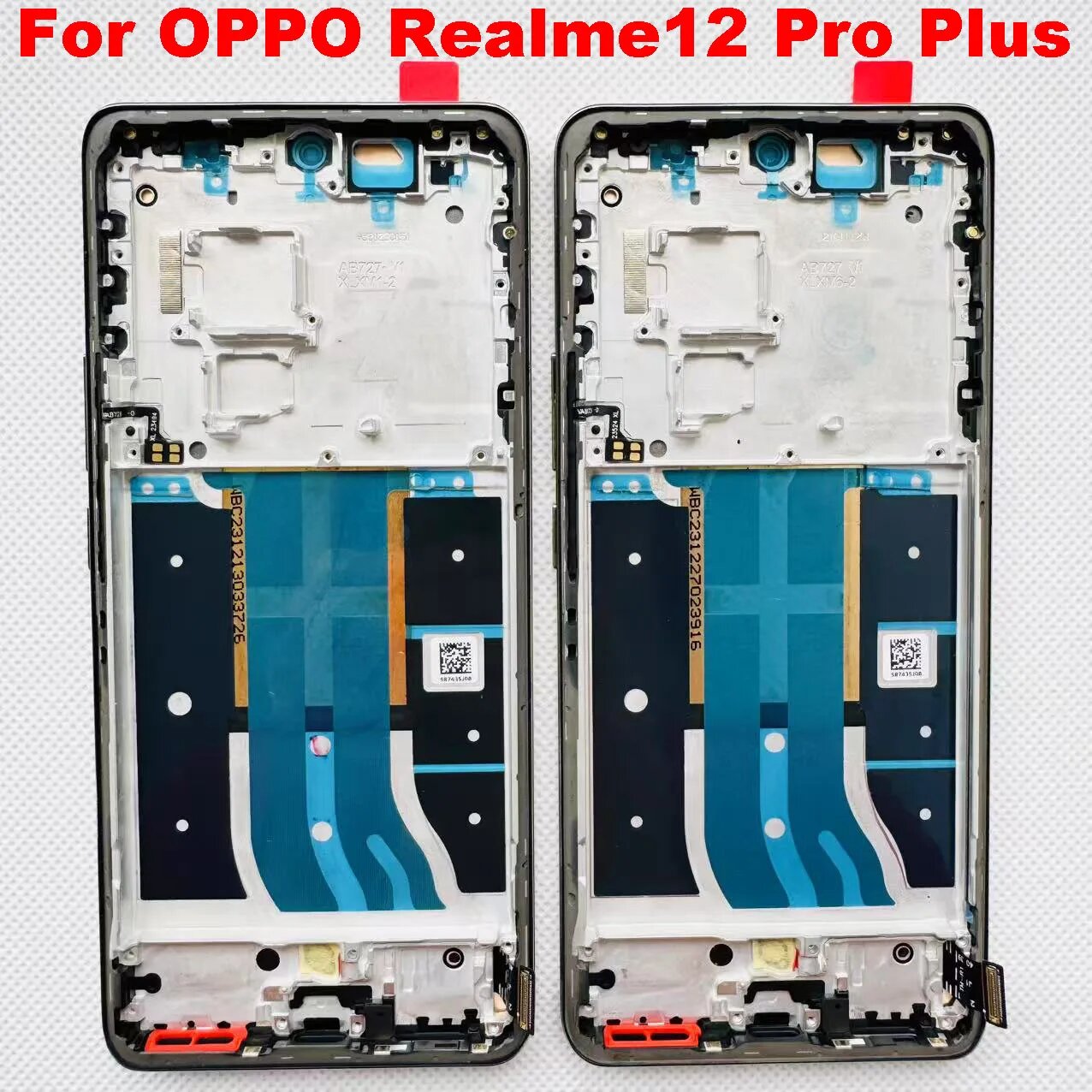 6,7-дюймовый ЖК-дисплей AMOLED 120 Гц для Oppo Realme 12 Pro/12 Pro+ Plus RMX3840 RMX3842, ЖК-дисплей с цифровым преобразователем сенсорного экрана в сборе с рамкой lcd with gold frame