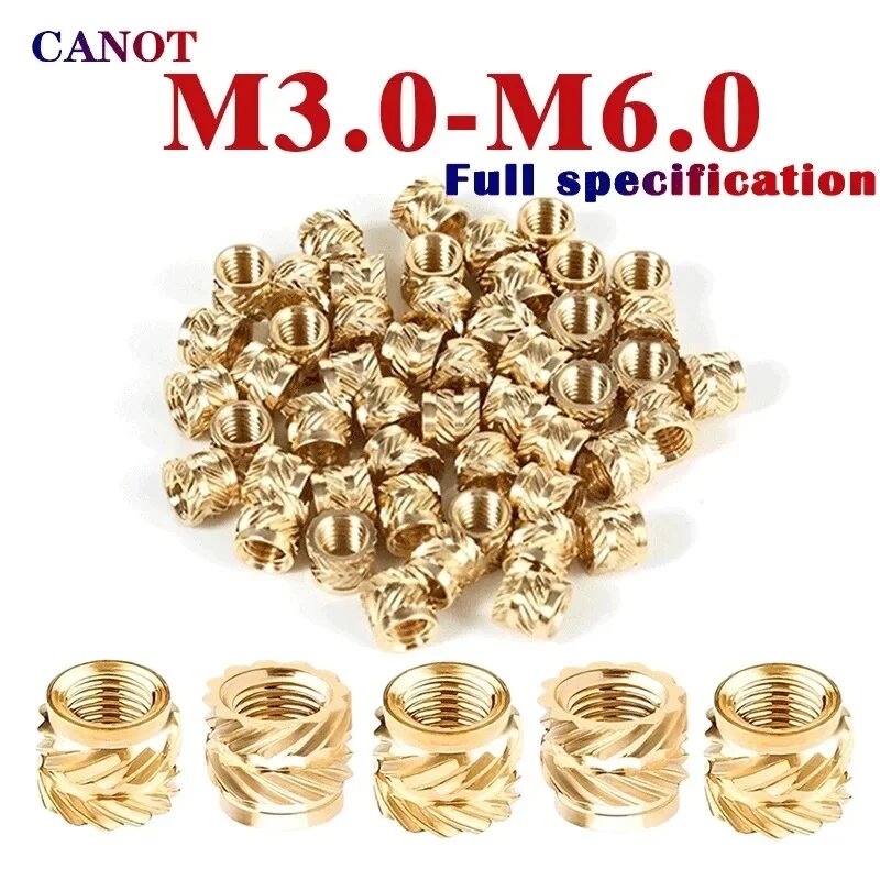 Горячие гайки LOOZI латунь м3 м4 м5 м6 M3(OD4.2mm)40pcs, Length 3mm