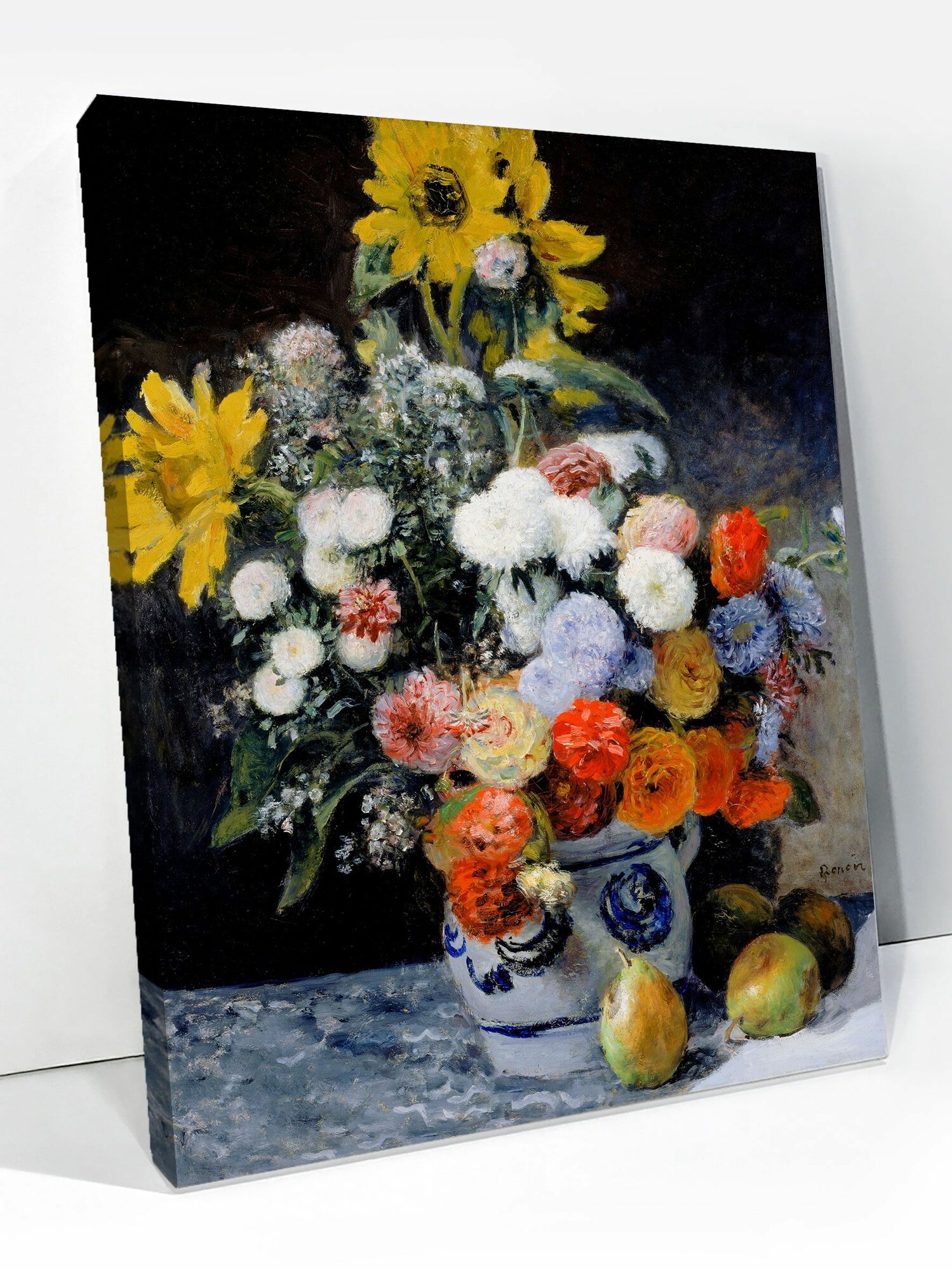 Картина Огюст Ренуар Смешанные цветы в глиняном горшке на холсте 30х40см