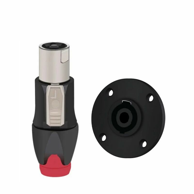 1 комплект аудиоразъема для динамика, 4-контактный поворотный замок, штекерный разъем для подключения динамика, проводной разъем + гнездо для крепления на панель, совместимое с усилителем