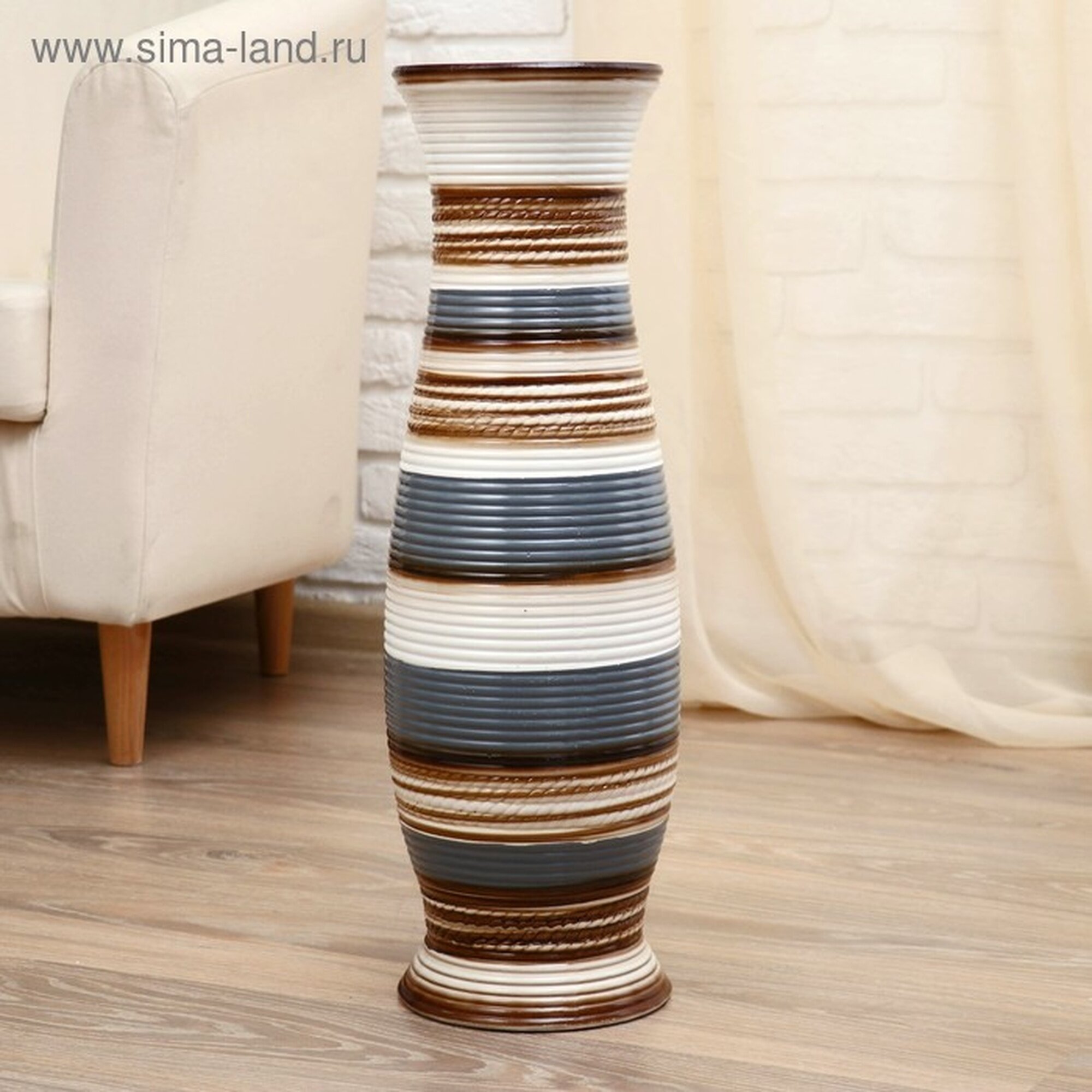 Ваза напольная «Зефир», 17×60 см, керамика, микс