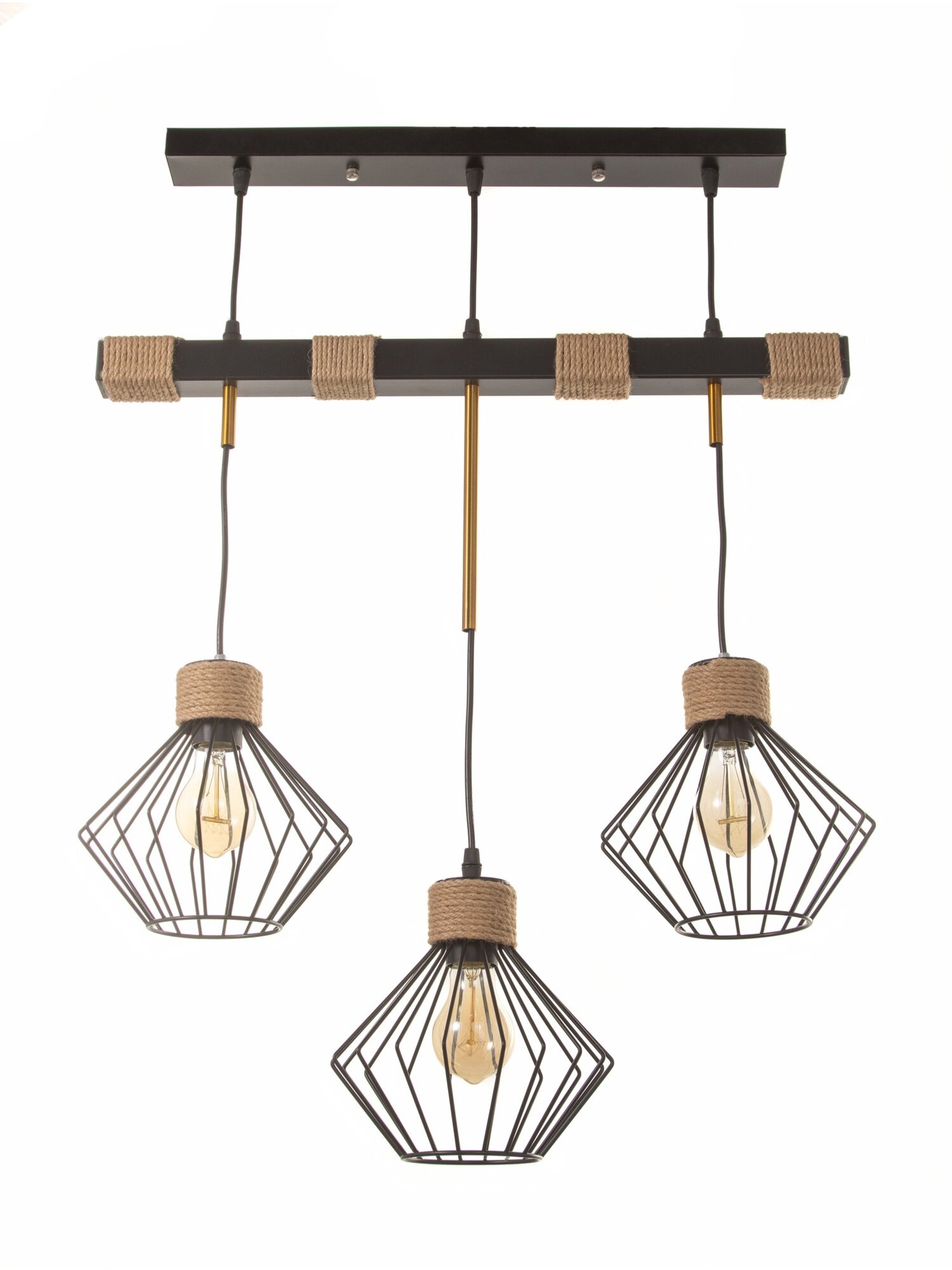 Светильник BayerLux "Чертеж", E27, 3 лампы, 120 Вт, черный, 20 x 20 x 20 см