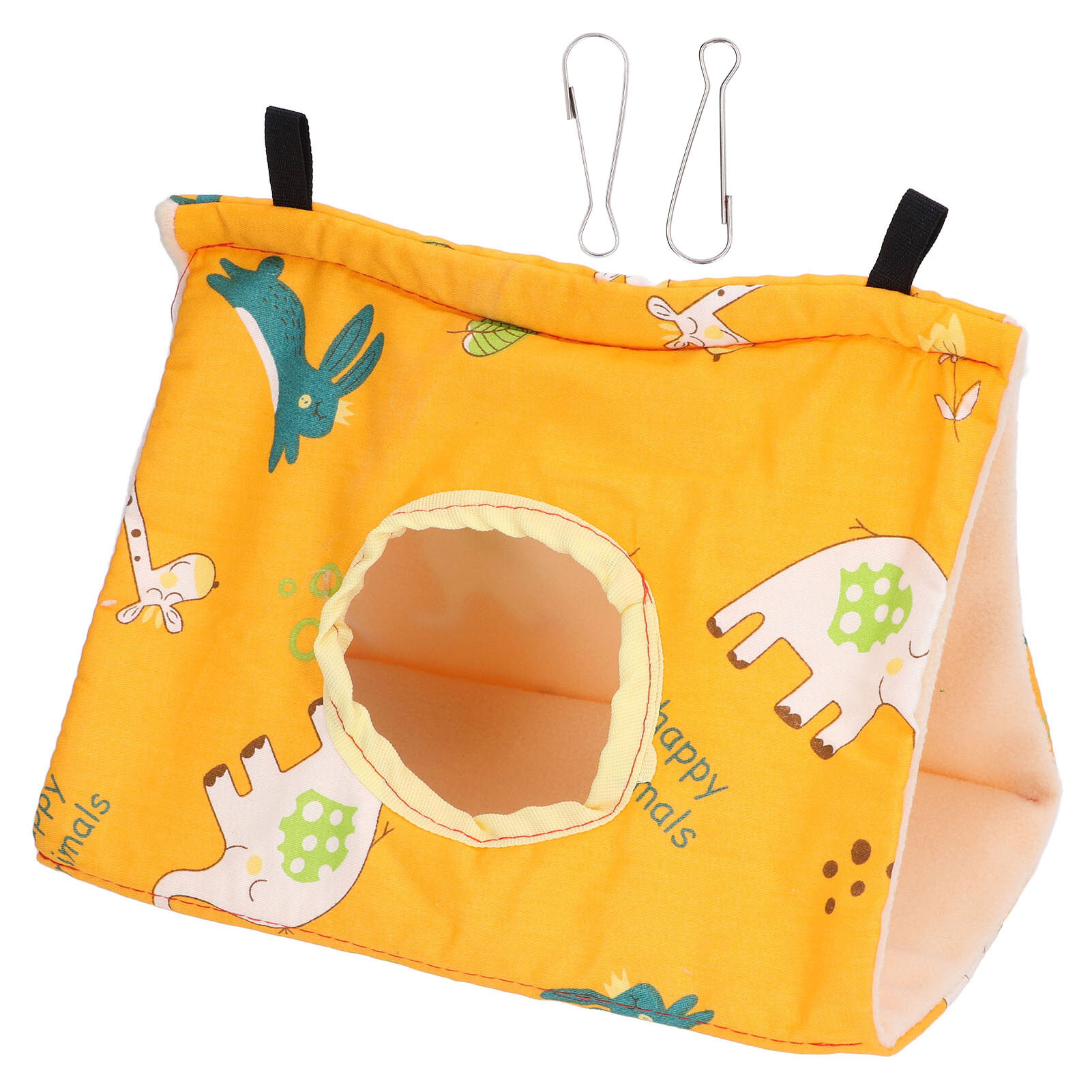 Складная оранжевая треугольная подвесная кровать для птиц, мягкий фланелевый гамак с крючками для попугаев, хомяков, белок, удобное гнездо