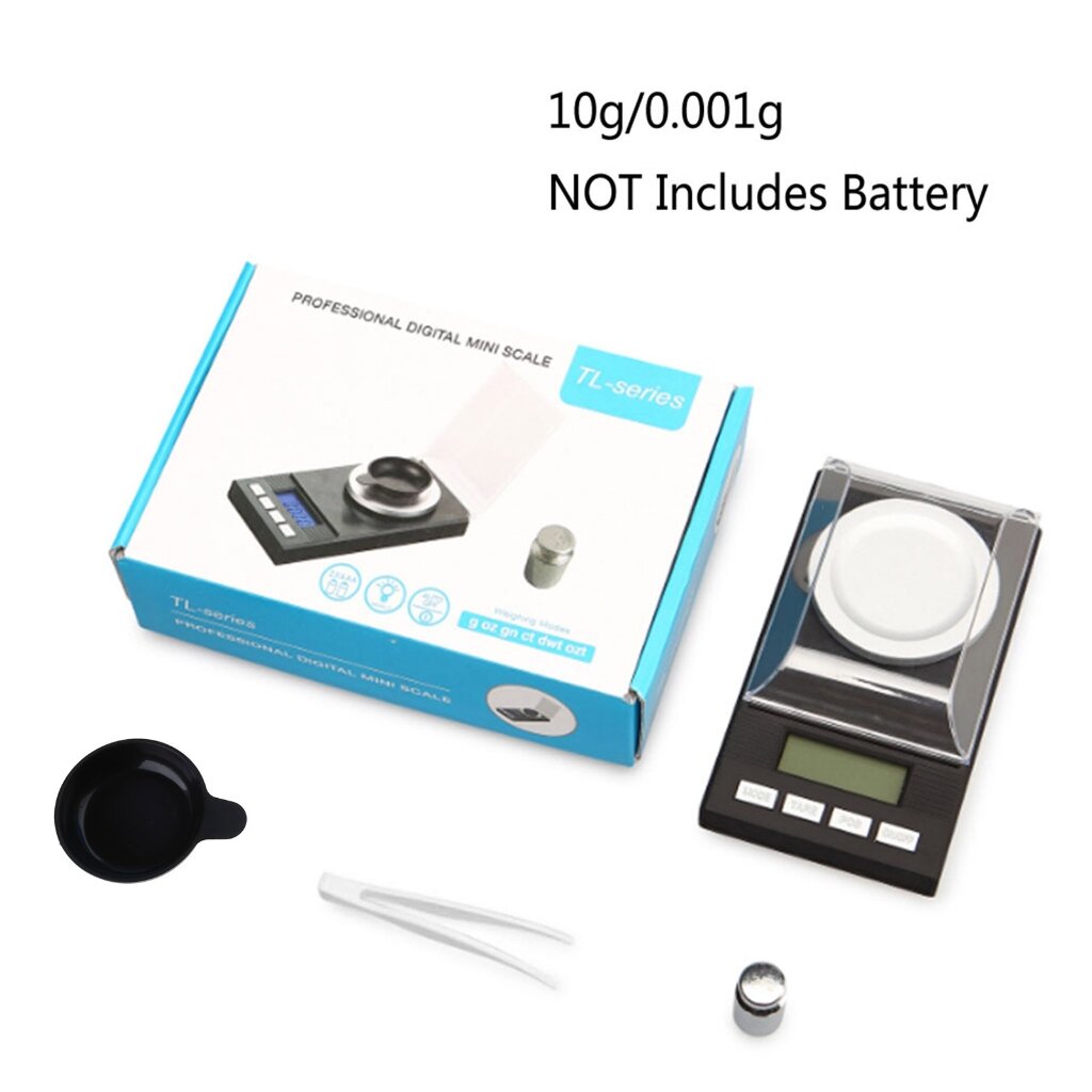 Прецизионные карманные ювелирные весы весом 10 г /0,001 г (без батарейки)