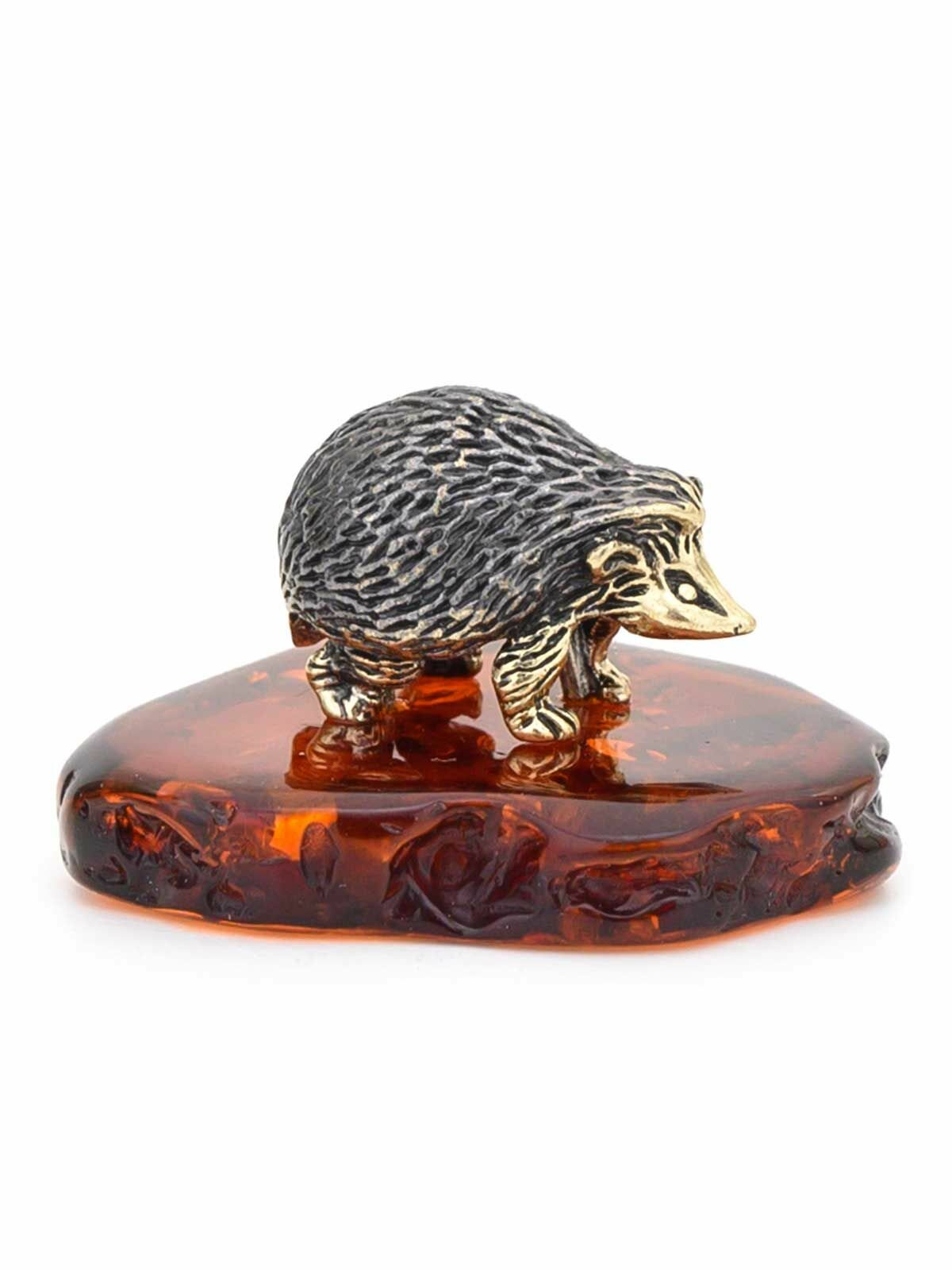 Сувенирная фигурка - Ежик, Балтийский Янтарь, 2,0 см