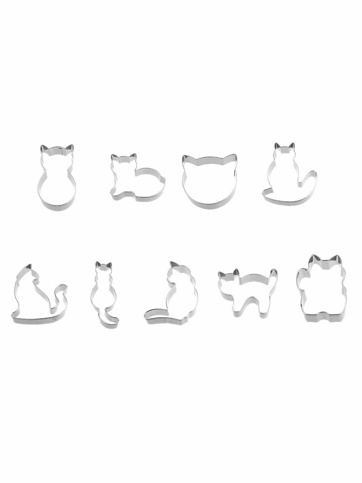 9шт кошек печеньем десерт фрезы из нержавеющей стали формочки выпечки поставок