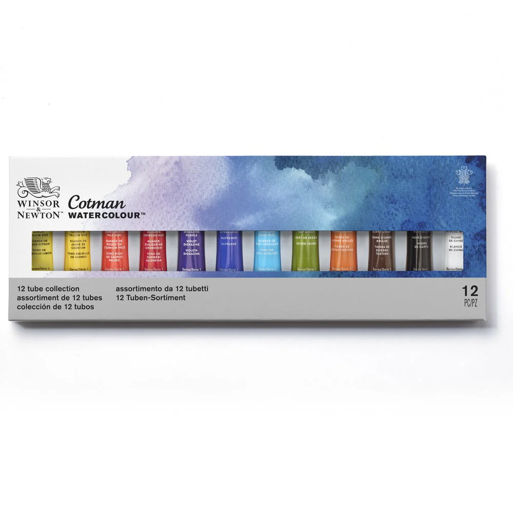 Краски акварельные художественные 12 цветов Winsor&Newton "Cotman", туба 8 мл, для начинающих