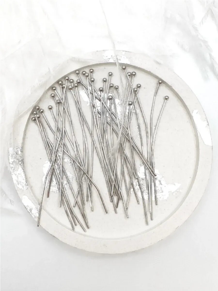 8331/50 Пины-булавки серебристые для колье бижутерии 370 шт