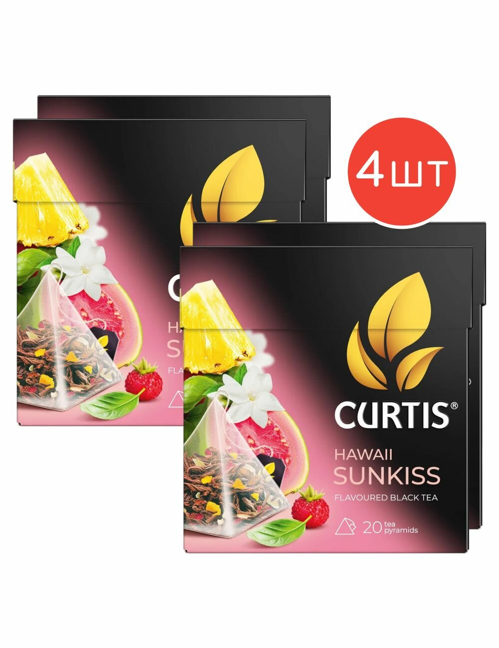Чай черный Curtis Hawaii Sunkiss 20 пирамидок 34г 4шт