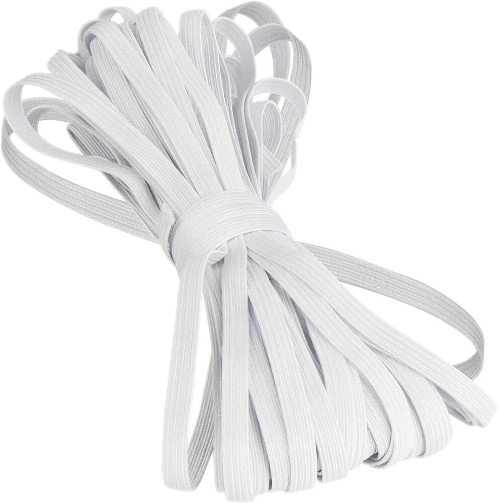 Эластичные ленты Polyester 3/4/5/6/8/10 мм 10 м Width 4mm, white