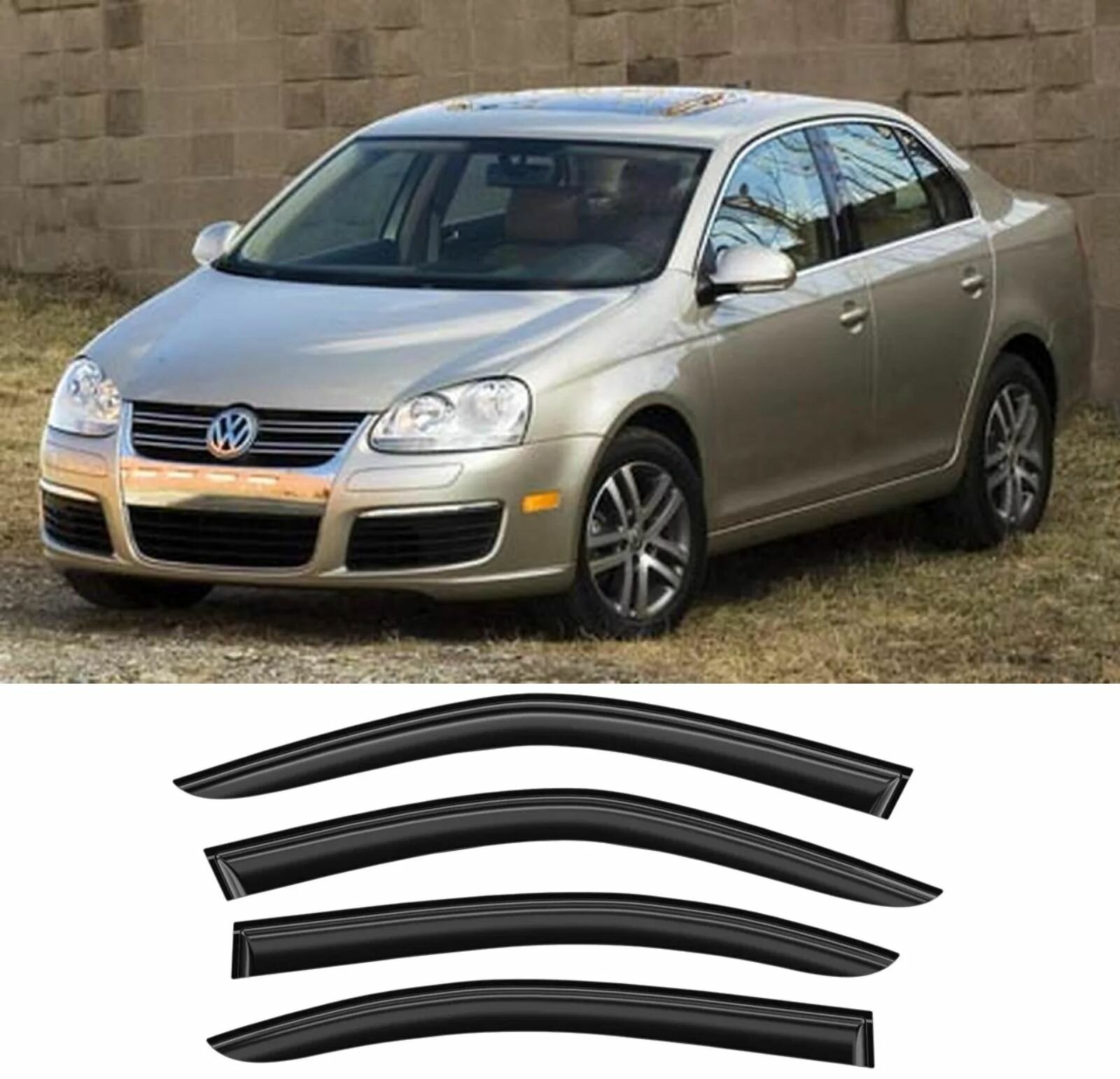 Дефлекторы боковых окон VOLKSWAGEN Jetta Фольксваген Джета (2005-2011)