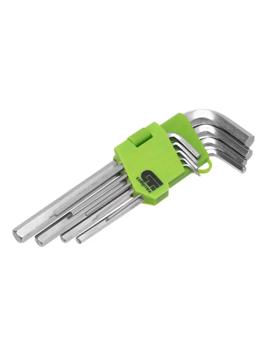 Набор ключей шестигранников 1.5-10 мм (имбусовые) HEX 9 шт.