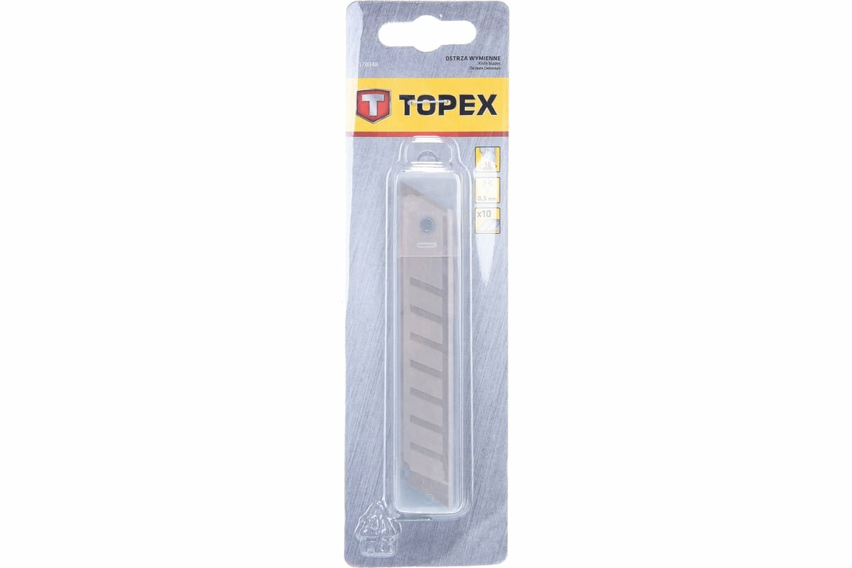 Лезвия отламывающиеся сменные 18 мм 10 шт. TOPEX 17B348