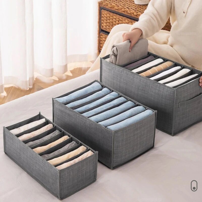 Коробки для хранения белья и бюстгальтеров, Cloth 7 Grids gray-S — фото 1