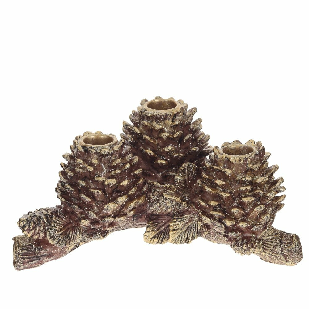 Подсвечник "Шишки", L21,5 W12 H11 см