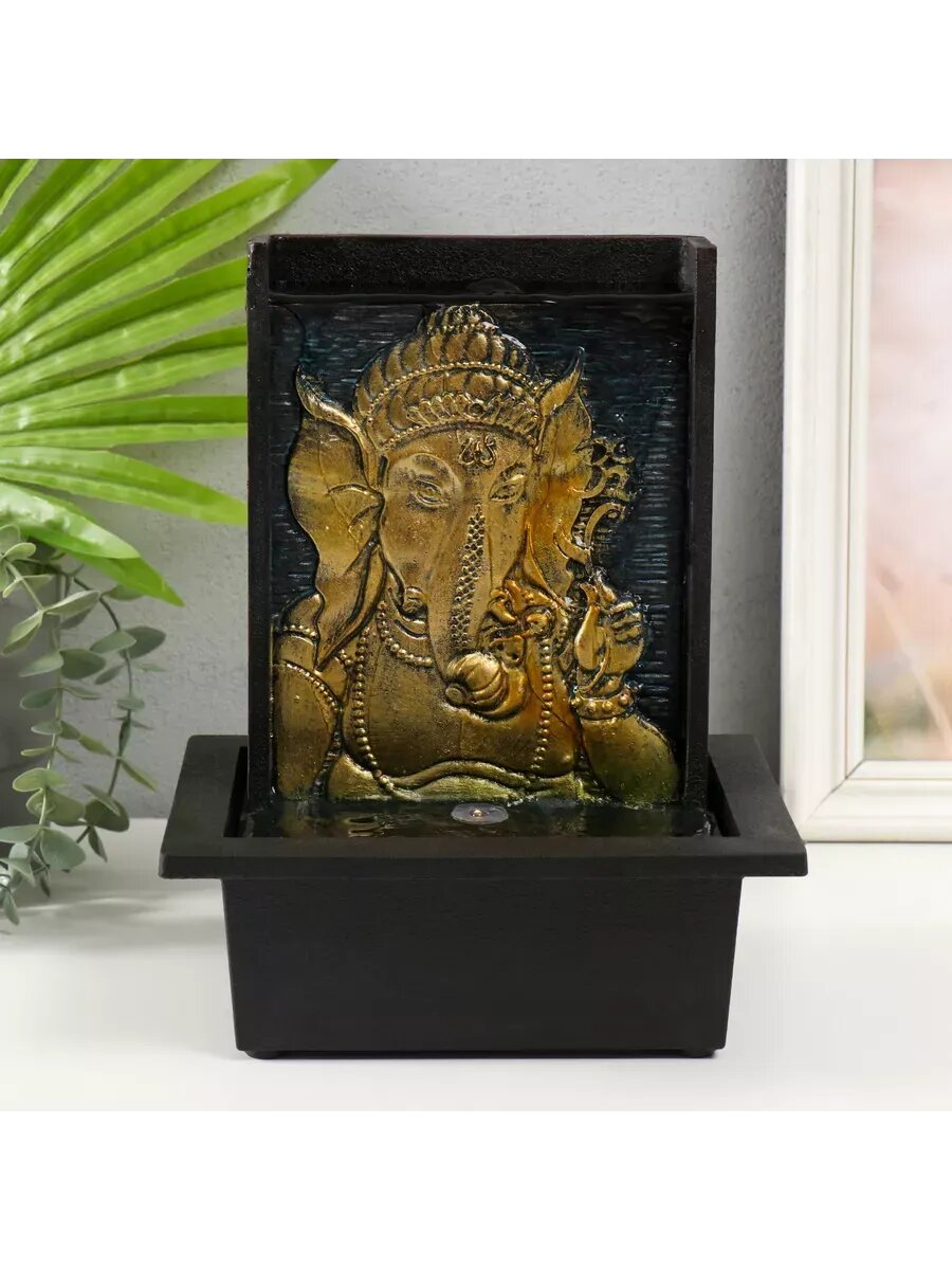 Фонтан настольный "Портрет Ганеша с цветком " 21х17х27 см