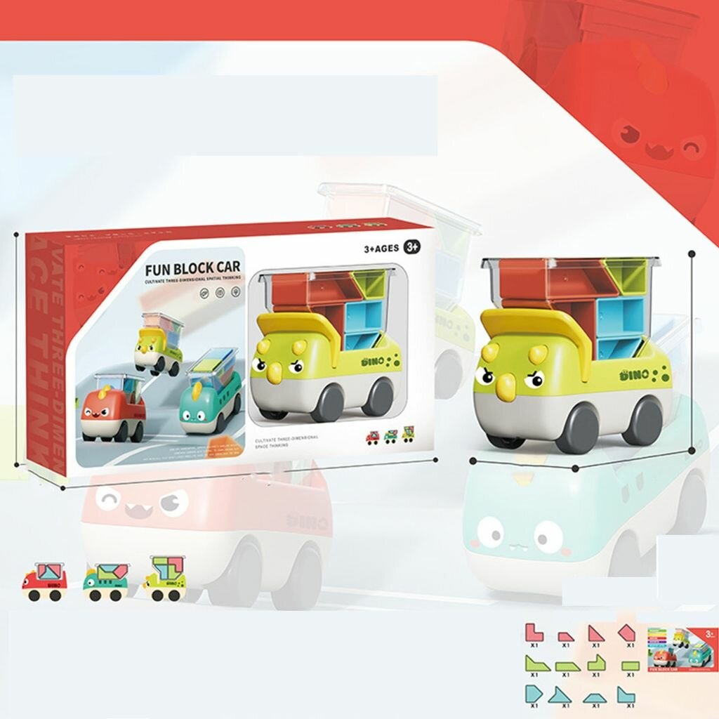 Конструктор пластиковый,1 коробка детских строительных блоков с динозаврами, забавные игрушки-самокаты в стиле six