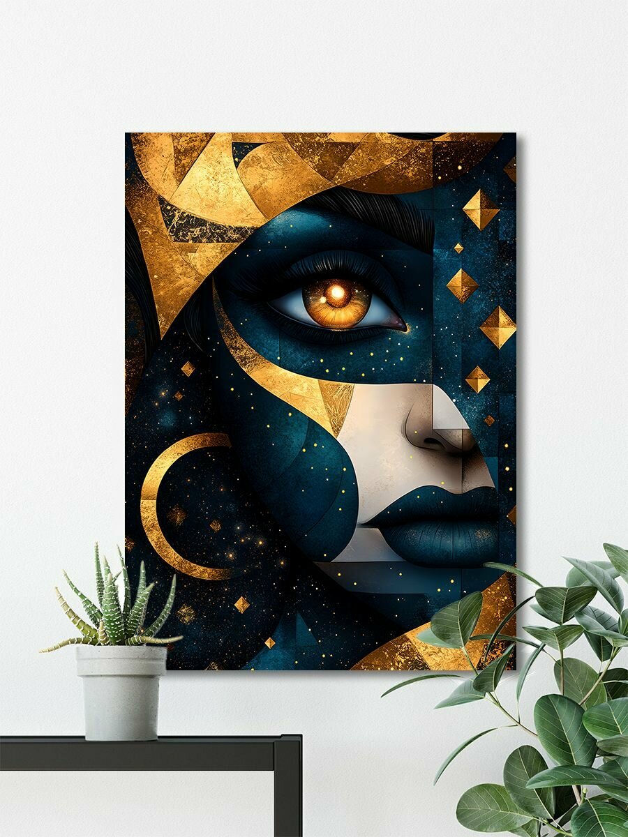 Портрет девушки / Абстракция, Картина на холсте / на стену, 20х30 см.