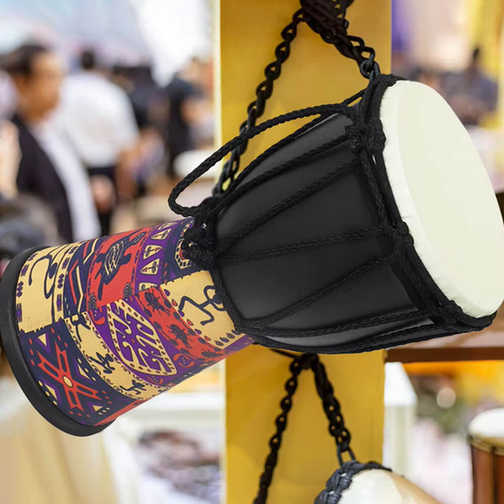 4-дюймовый африканский ручной барабан Джембе деревянный африканский барабан